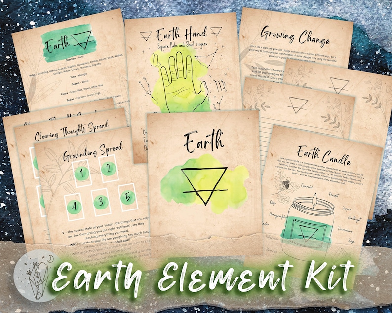 Earth Element Magic Book of Shadows Printable Grimoire Pages. - Etsy