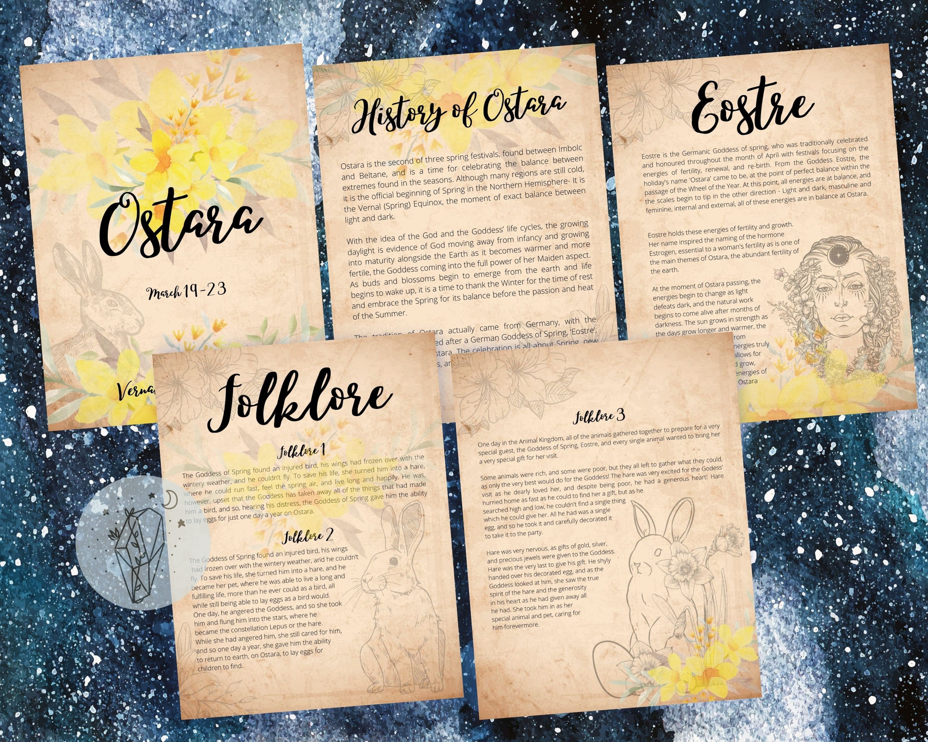 Ostara Book of Shadows, Printable Grimoire Pages. BOS Pages, Download ...