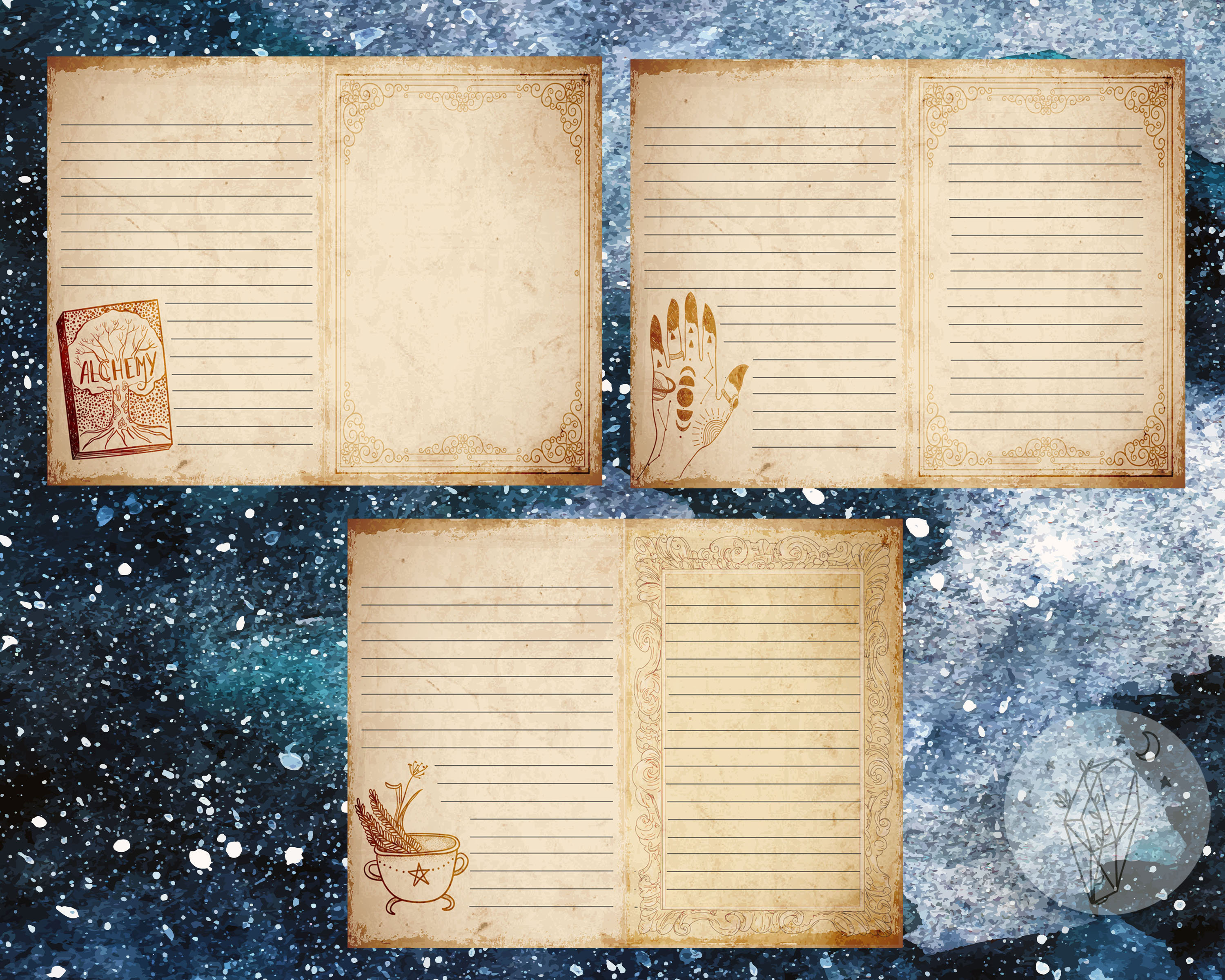 Book of Shadows Pages. Grimoire Printable Pages, Ready to Fill With ...
