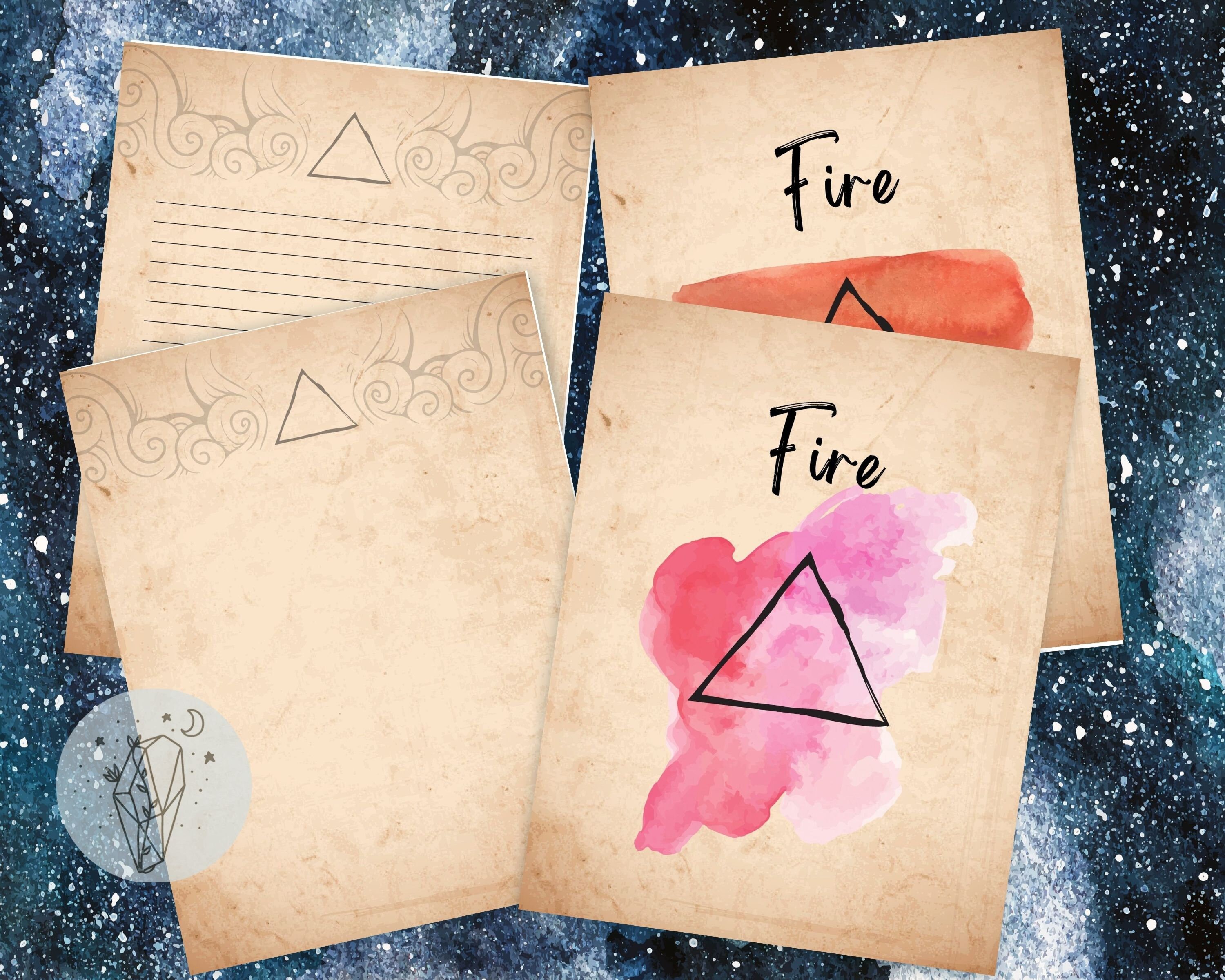 Fire Element Magic Book of Shadows Printable Grimoire Pages. - Etsy