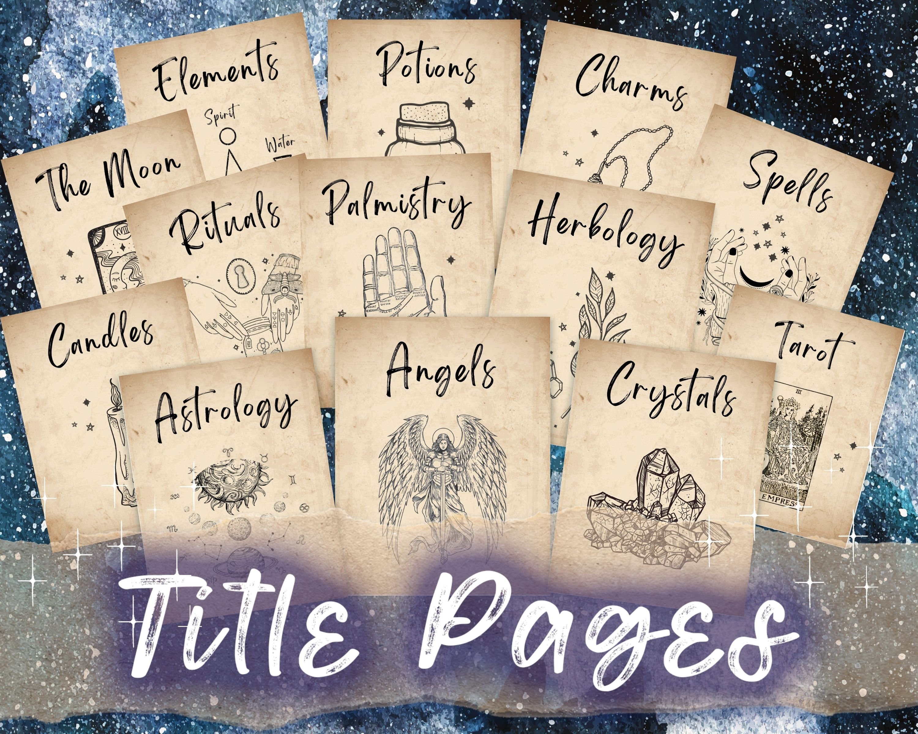 Book of Shadows Pages. Wiccan Planner Printables, Downloadable Book of ...