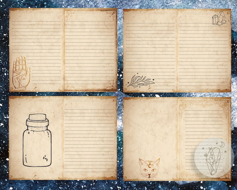 Book of Shadows Pages. Grimoire Printable Pages, Ready to Fill With ...