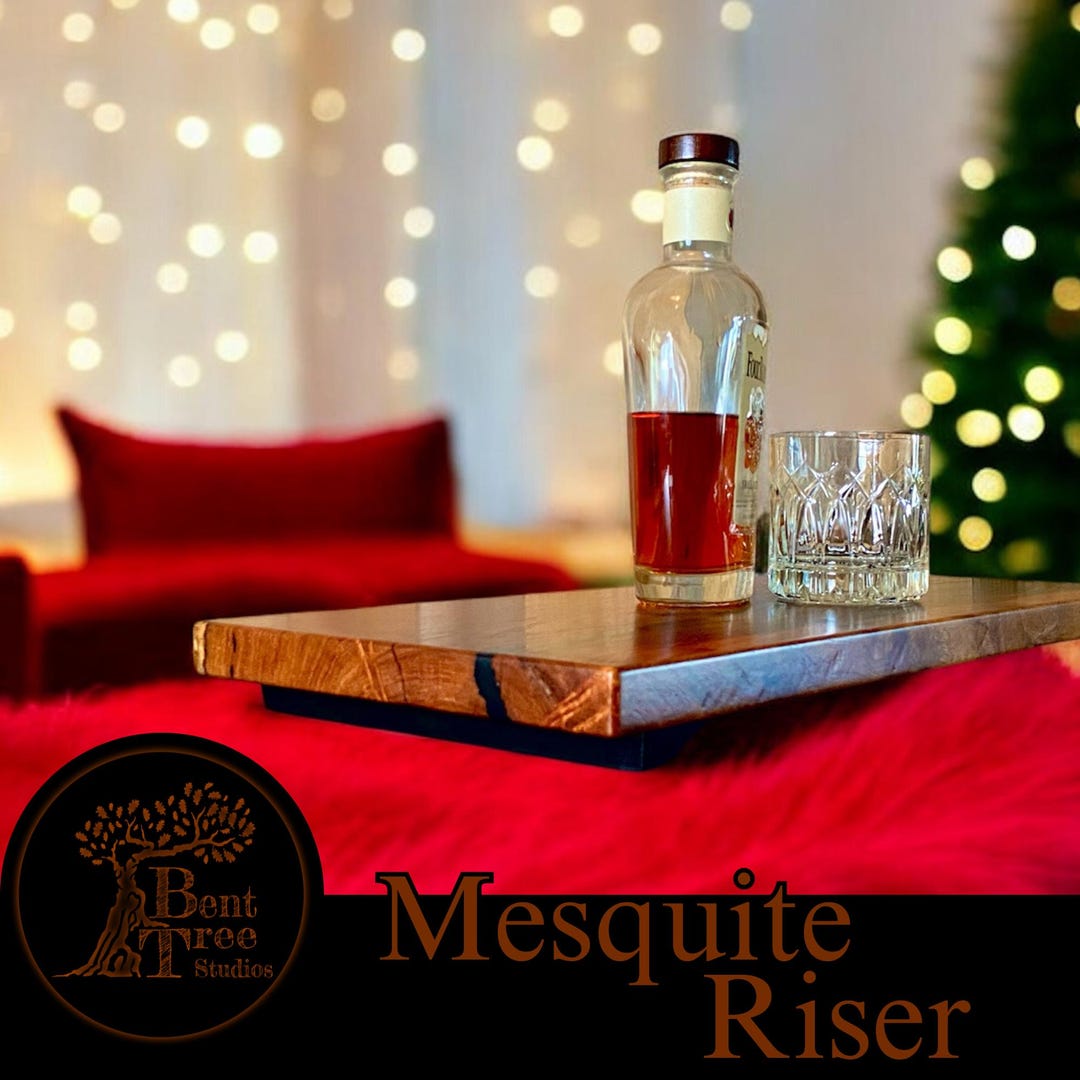 Table Display Riser, Texas Mesquite Hardwood Serving Tray, Home Decor ...