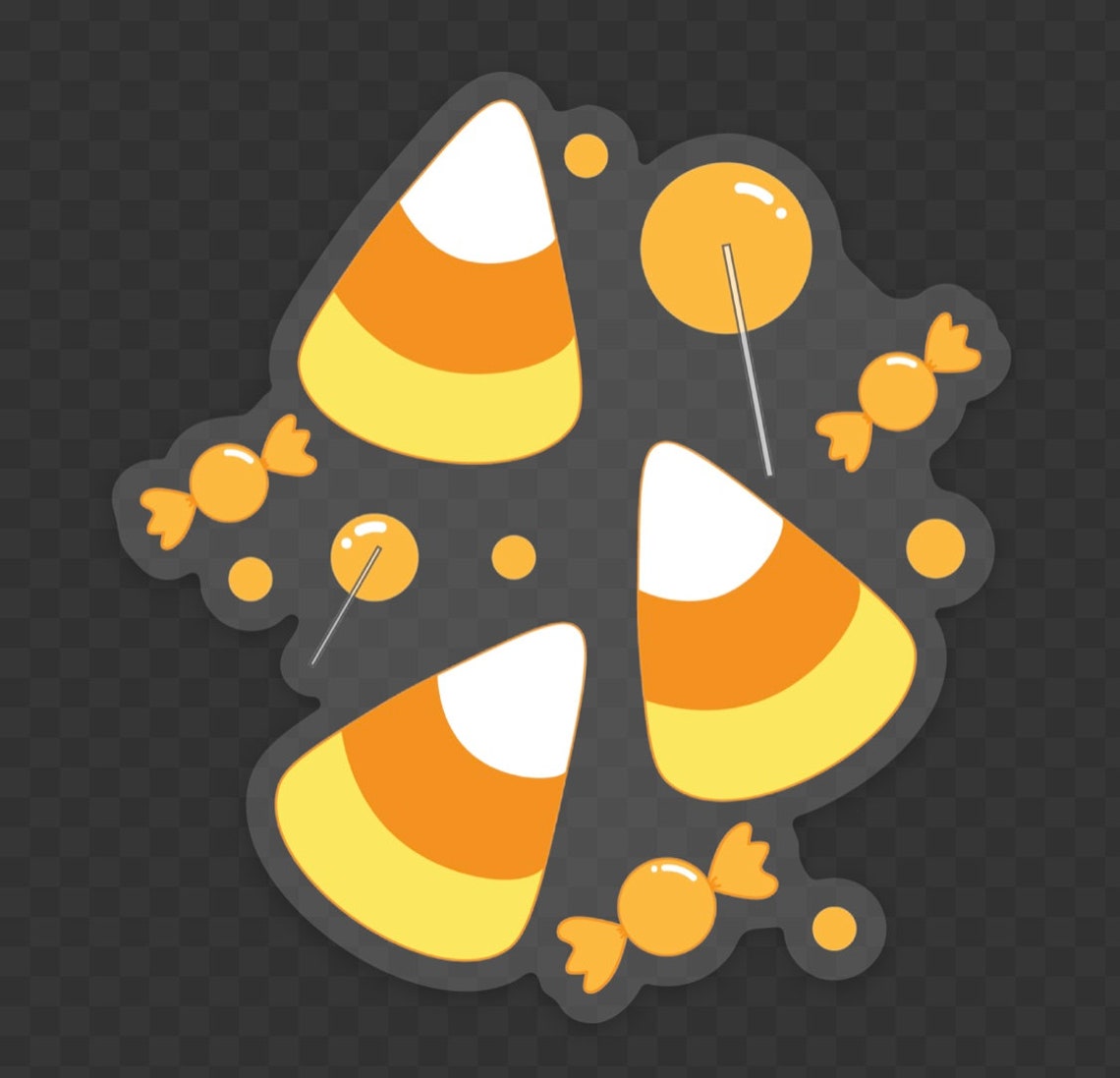 Candy Corn Sticker - Etsy