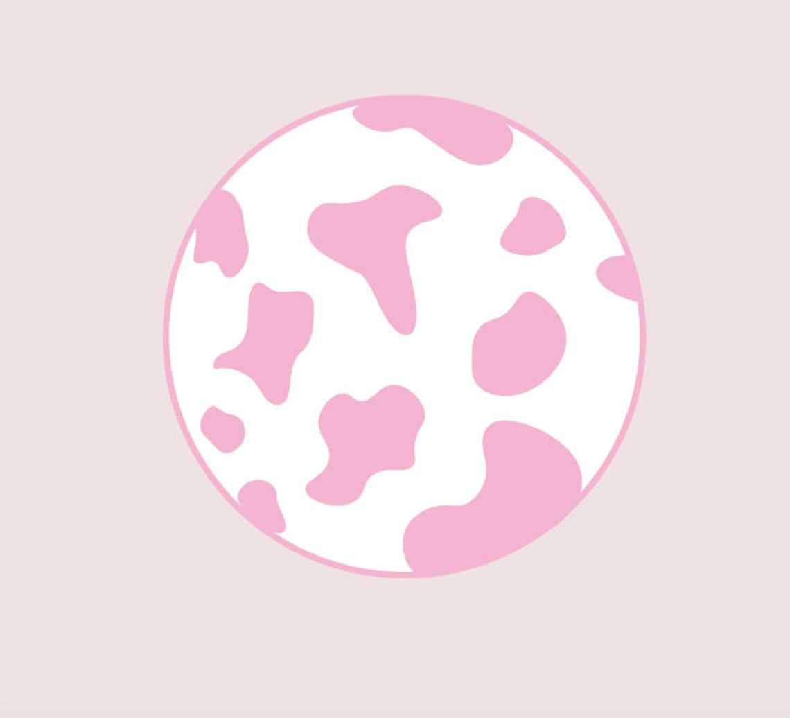 Pink and White Cow Print Sticker - Etsy