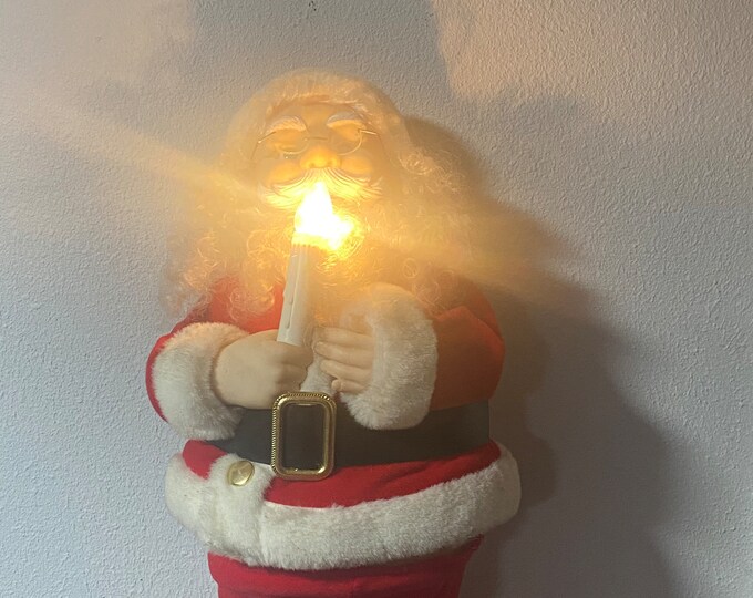 MUST SEE! Rare Vintage Animated Santa Claus Holding a Candle That ...