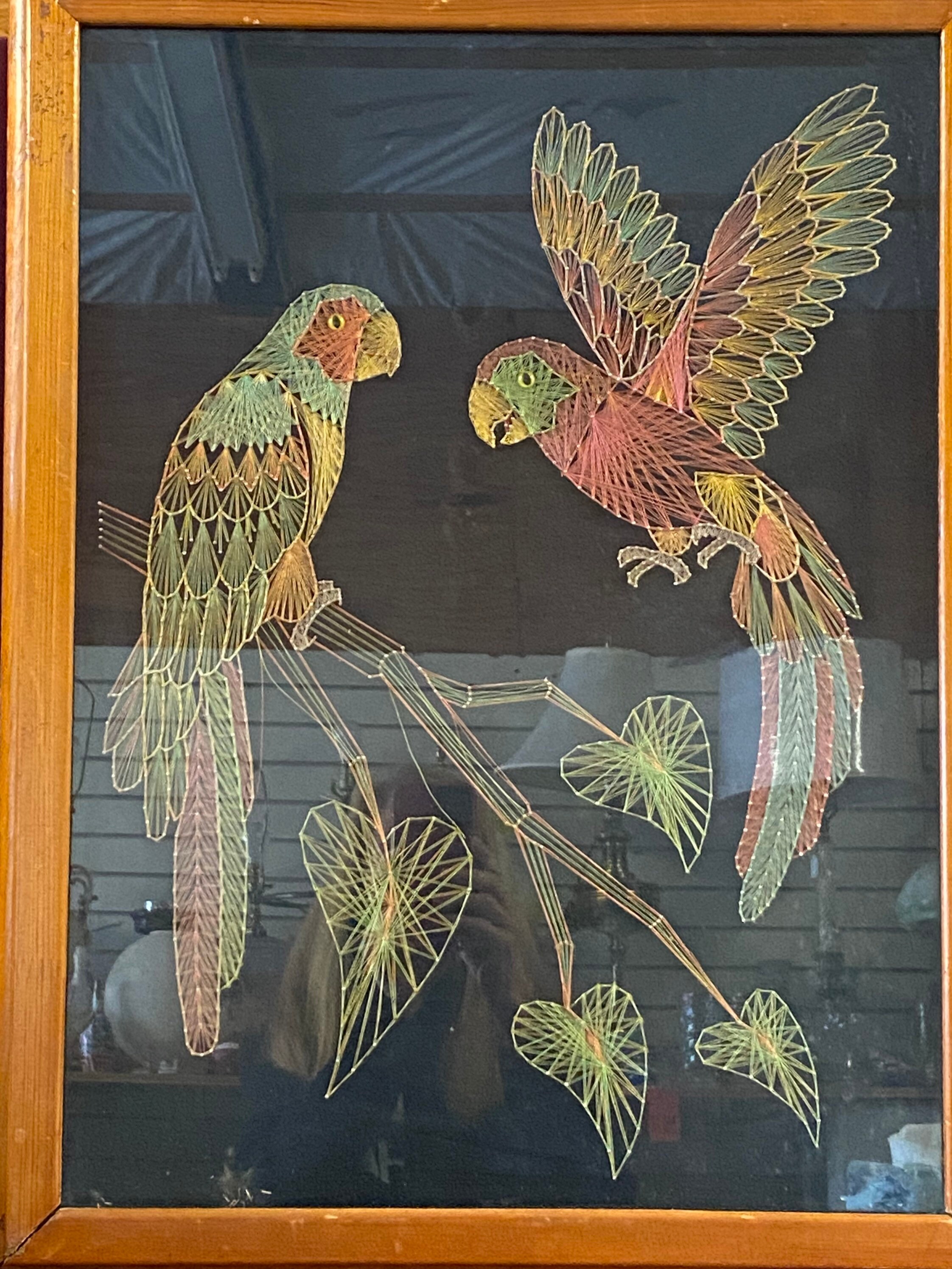 Vintage Retro Large Pin on String Art Oak String Framed Art | Etsy