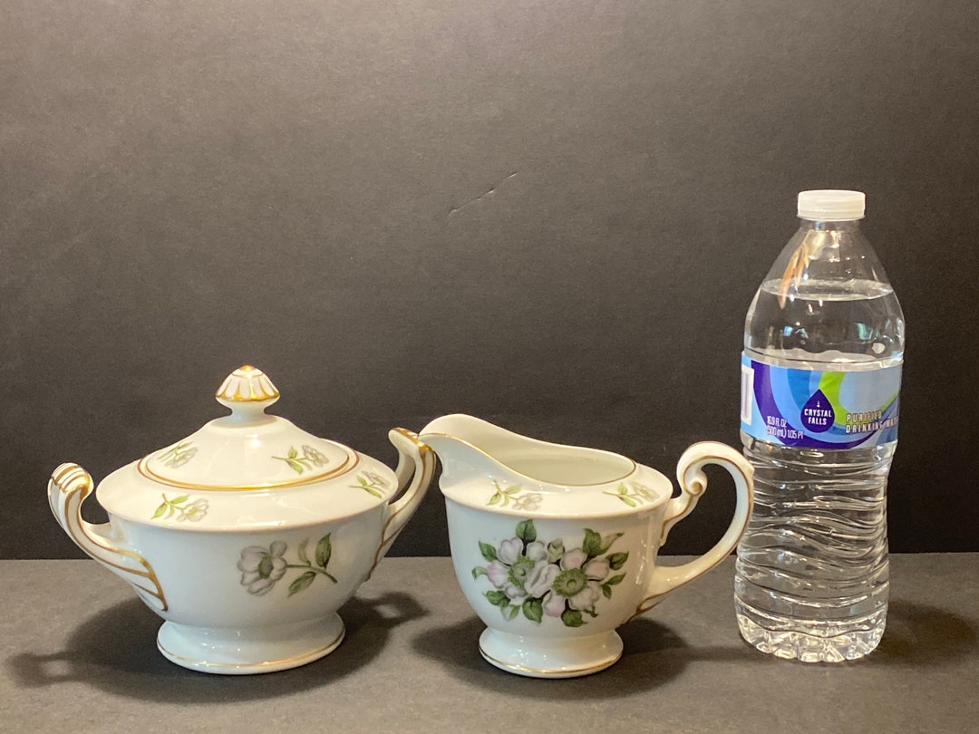 Vintage Puritan China "janet" Pattern Creamer Pitcher and Sugar With ...