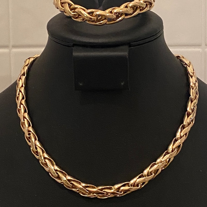 Italian 18k Gold Jewelry Set - Etsy