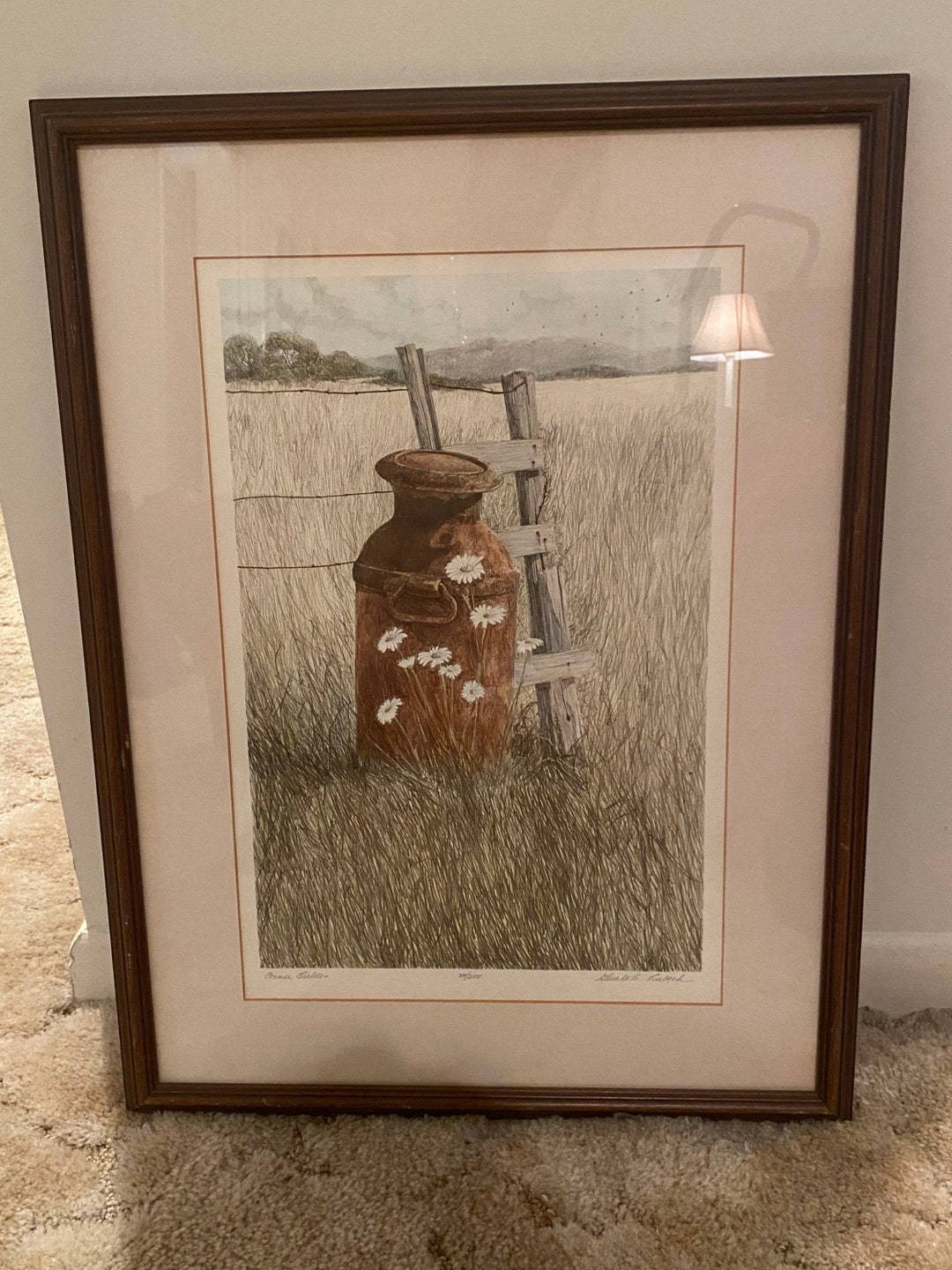 Vintage "corner Fields" Lithograph by Gualoh Lubeck, Framed & Numbered ...