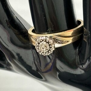 10K Yellow Gold Lovely Keepsake Diamond Cluster Ring, Size 6.5, Approx ...