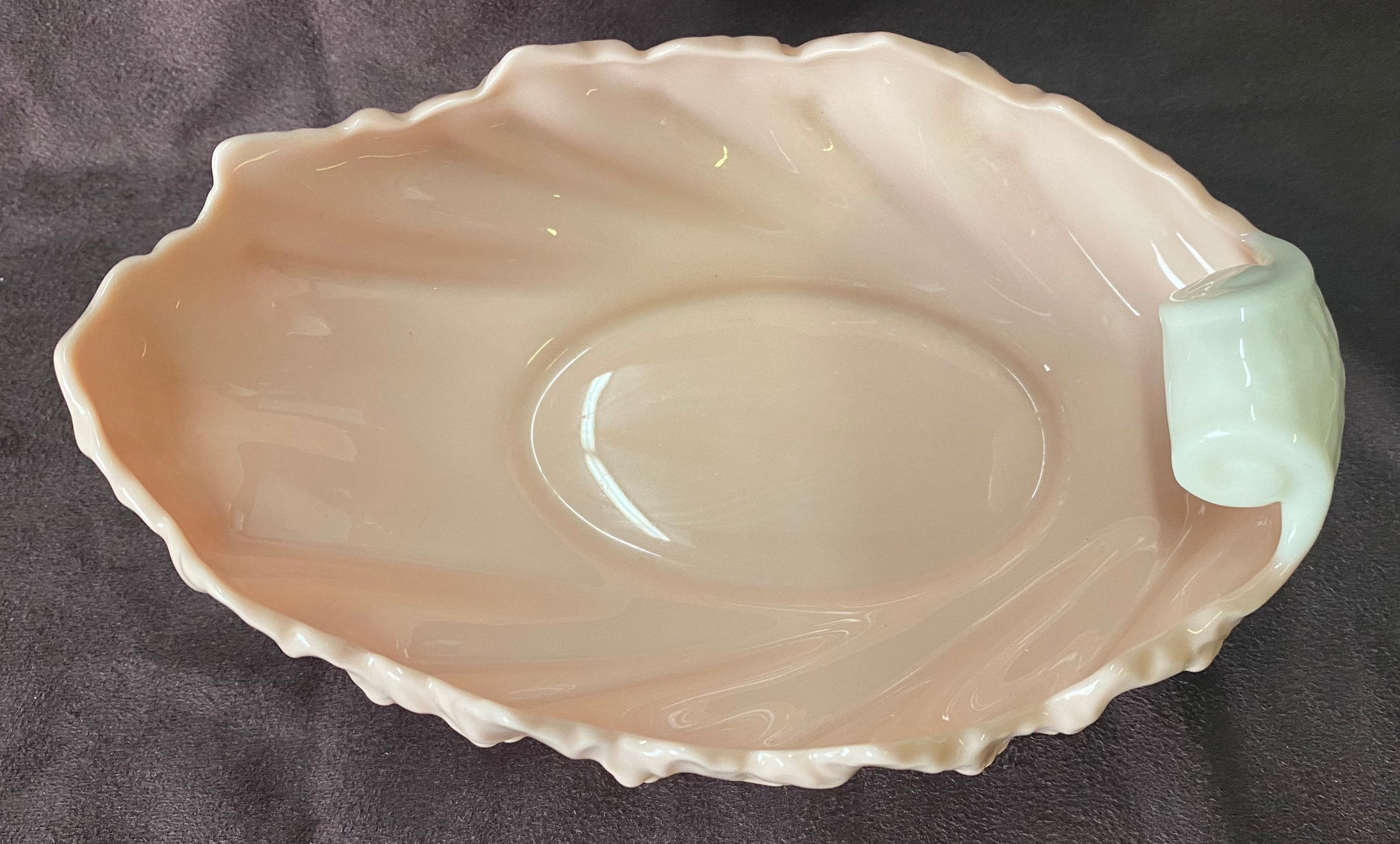 Vintage Two Pink Shell Bowls One is Cambridge Glass Crown | Etsy