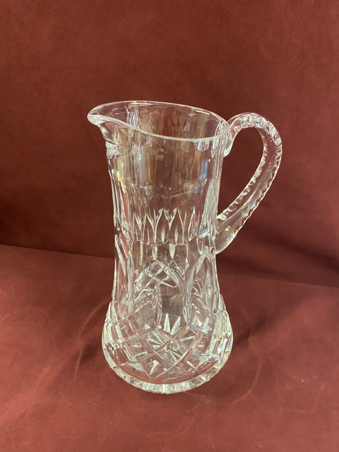 Vintage Very Heavy Pressed Glass Pattern, Diamond Cut Crystal Design ...