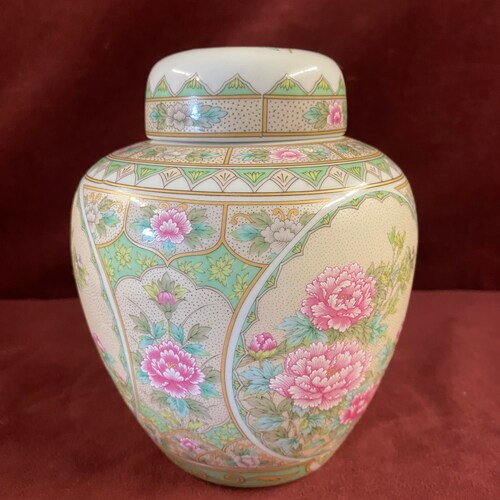 Vintage Chinese Ginger Jar With Lid Hand-painted Jar Floral - Etsy