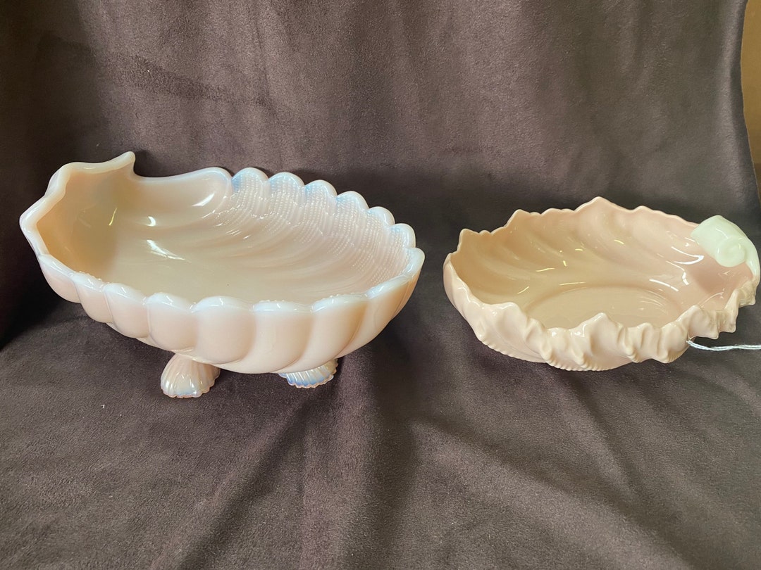 Vintage Pink Shell Bowls: Cambridge Glass & Lenox Porcelain - Etsy