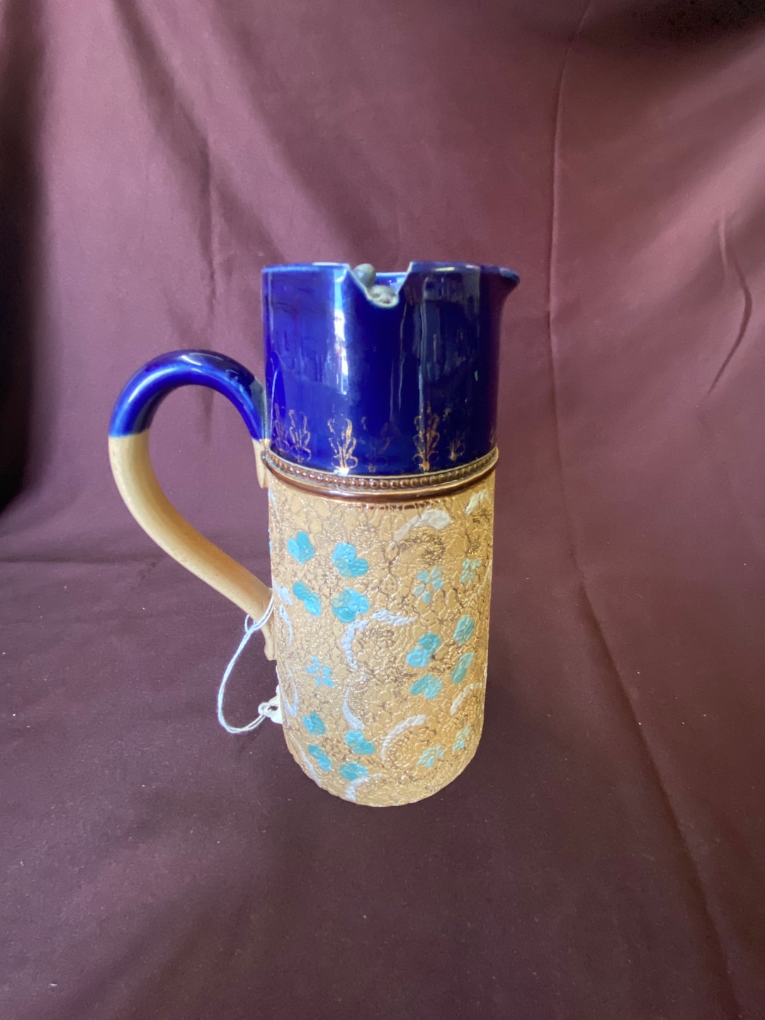 Royal Doulton Chine Jug Slater Pitcher Pewter Lid, Syrup Jug, Vintage ...