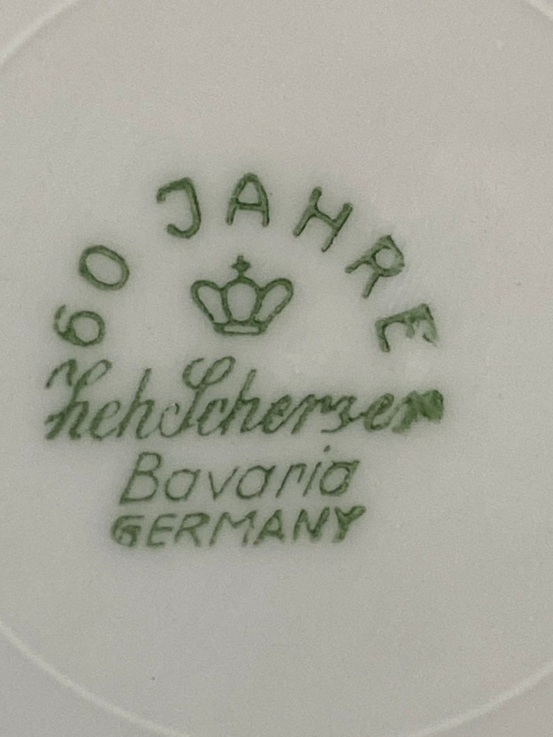 Vintage Zeh Scherzer Bavaria Porcelain Dinner Plates: Pink Flowers ...