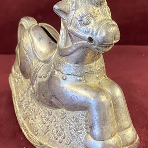 Vintage Leonard Silver Plated Rocking Horse Piggy Coin Bank, 5-1/2 ...