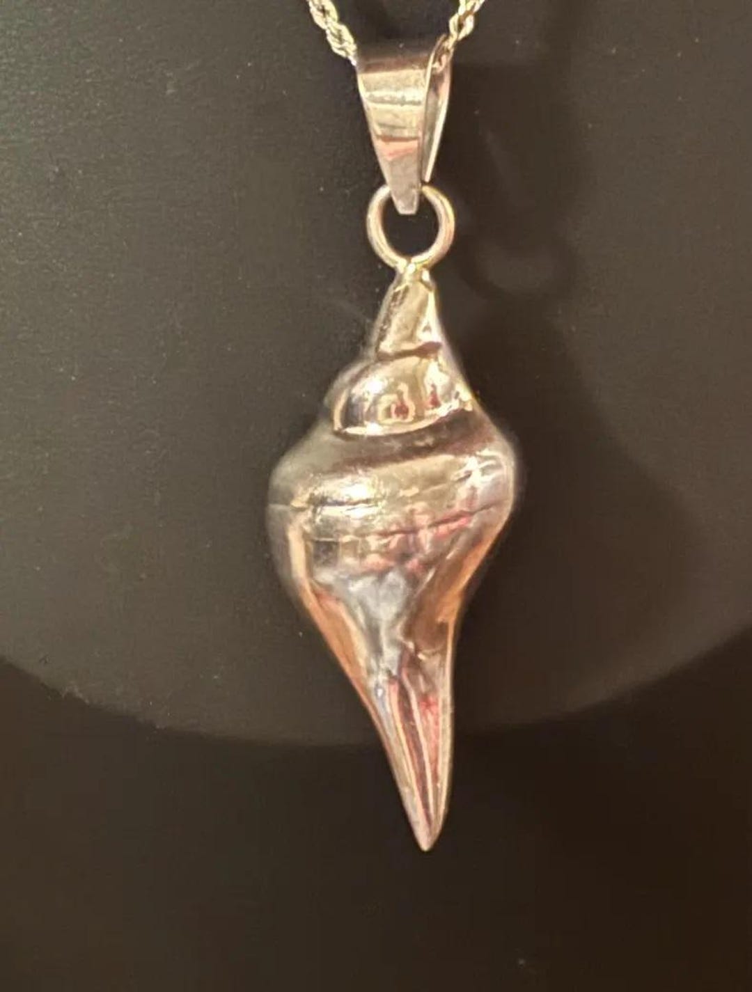 Sterling Silver Marked Mexico 925 ATI Conch Shell, Approx. 2" by 3/4 ...