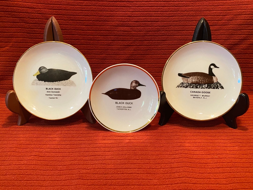 Vintage Lot of 3 Ducks Unlimited New Jersey Collector's Plates, 2 Black ...