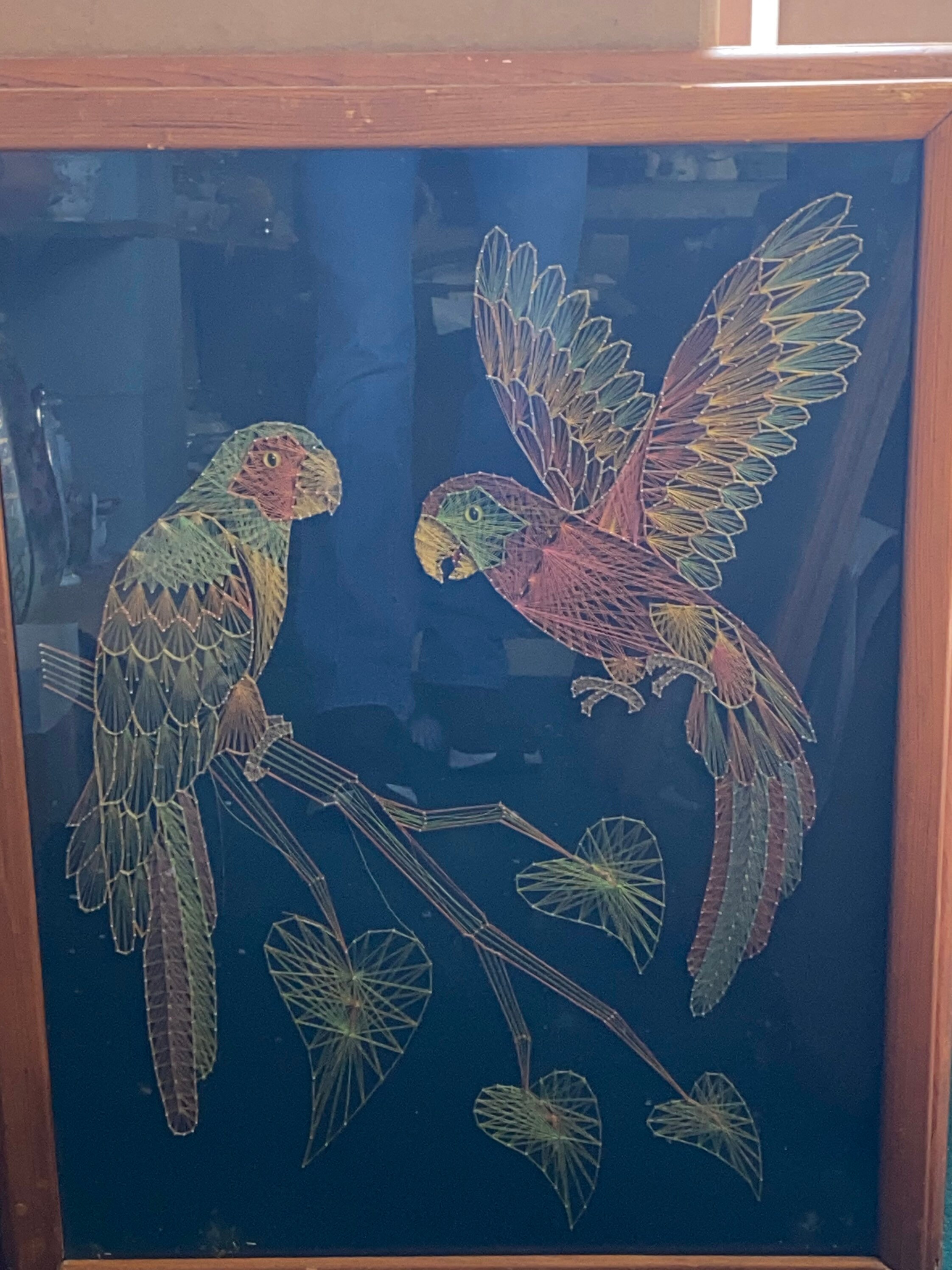 Vintage Retro Large Pin on String Art Oak String Framed Art | Etsy