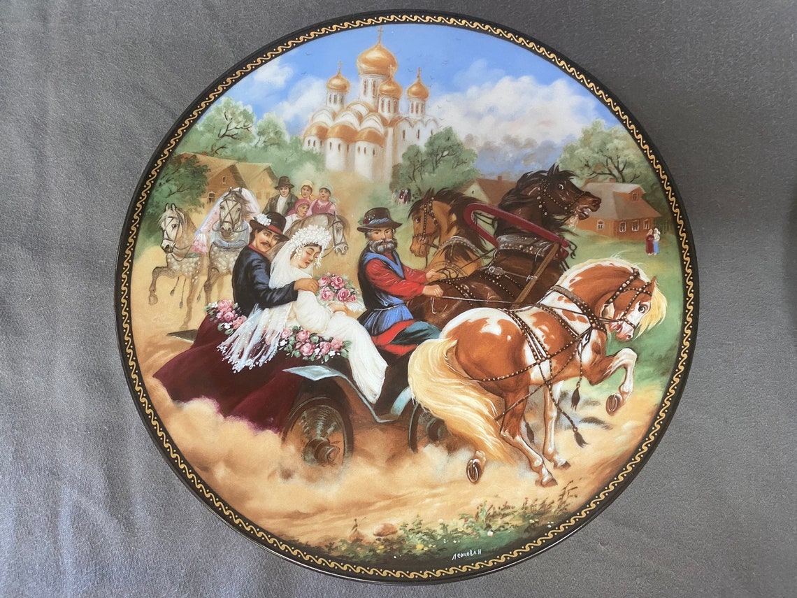 Vintage Russian Village Life Display Plates, Set of 4 (1990-1991) - Etsy