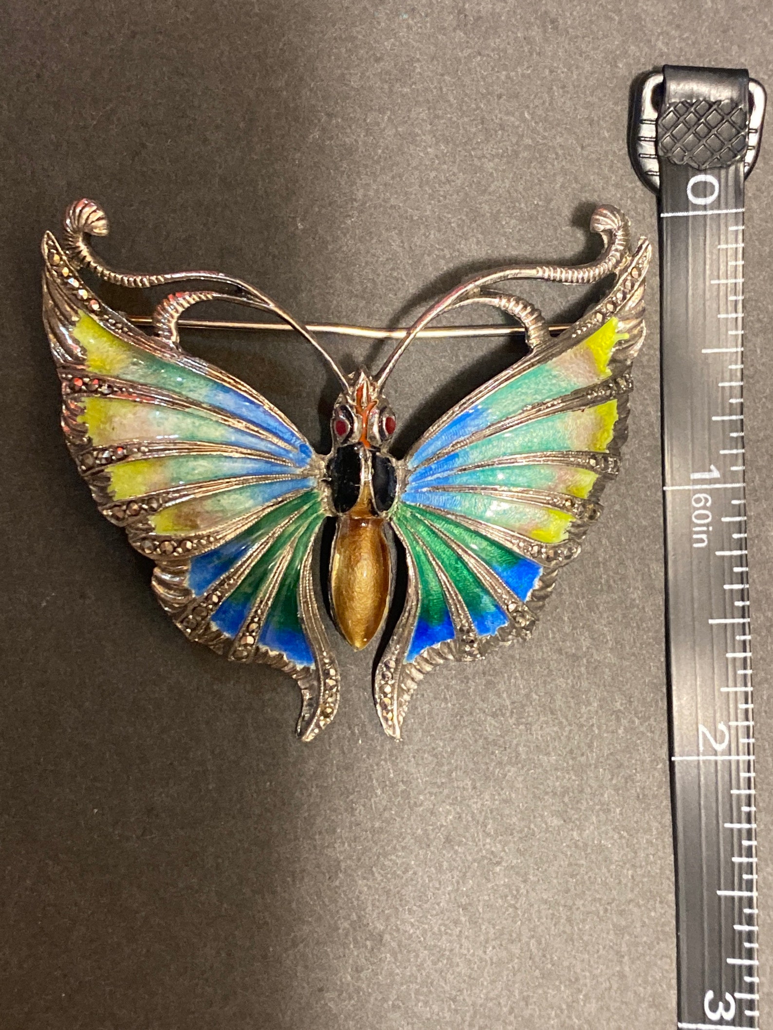 Vintage Sterling Silver and Enamel Butterfly Pin or Brooch - Etsy