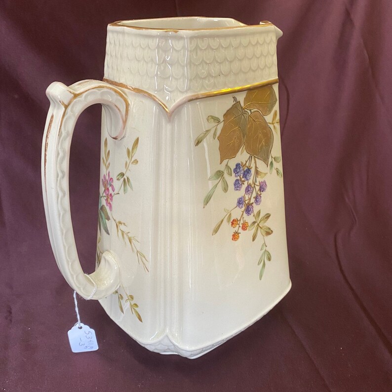 Large Marked Copeland Spode Earthenware Pitcher Ivory With - Etsy