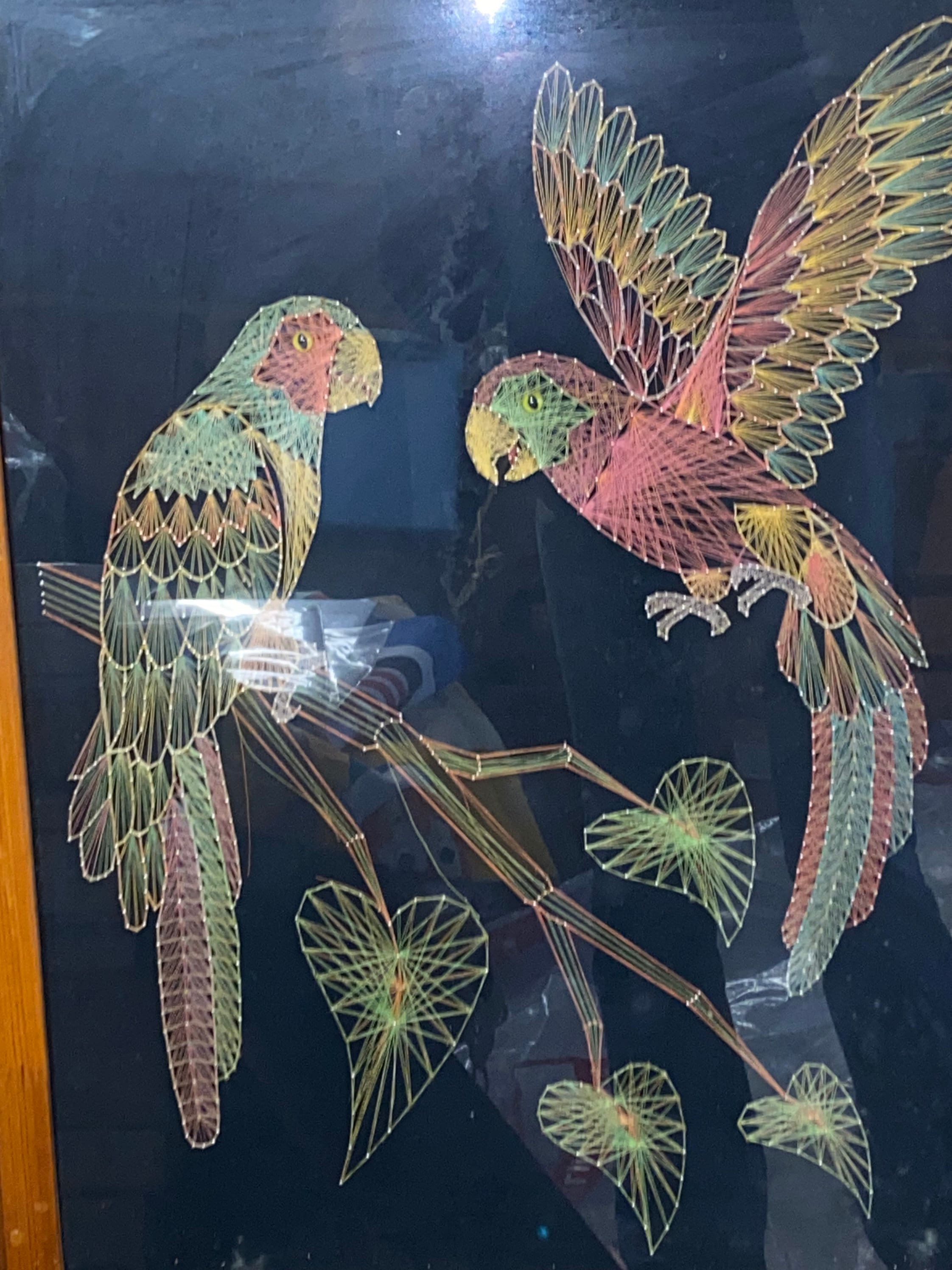 Vintage Retro Large Pin on String Art Oak String Framed Art | Etsy