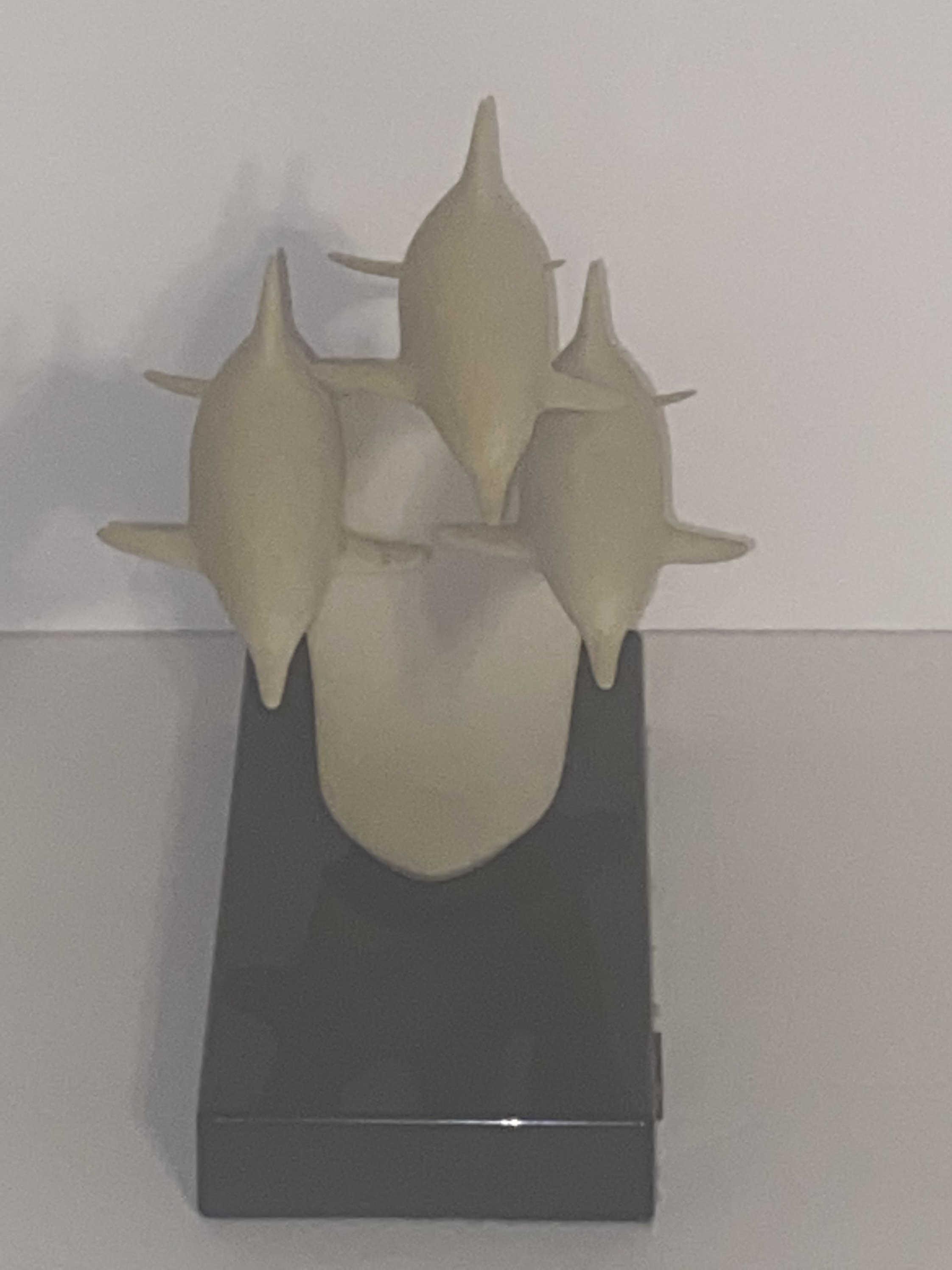 Vintage John Perry Dolphin Sculpture: Three Leaping Dolphins With Black ...