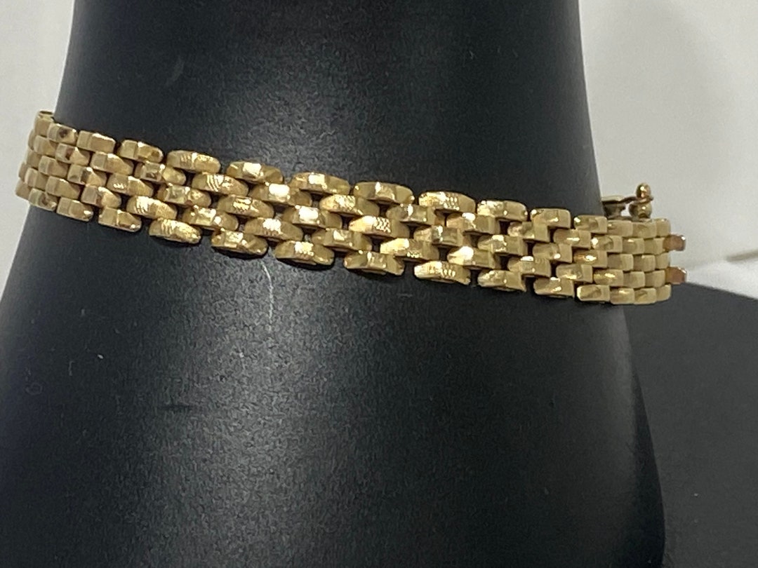 Magnificent 14K Gold Woven Bracelet, Approx. 7 Long, 8mm Wide, and 12 ...