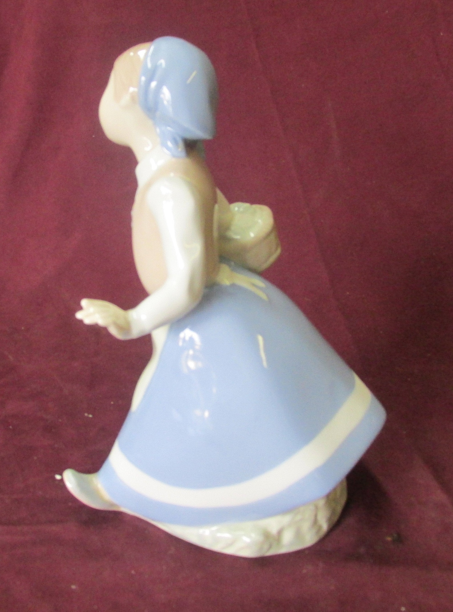 Vintage Rex Valencia Porcelain Figurine of Girl with Basket | Etsy