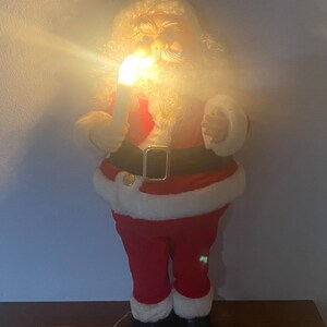 MUST SEE Rare Vintage Animated Santa Claus Holding a Candle That Lights ...