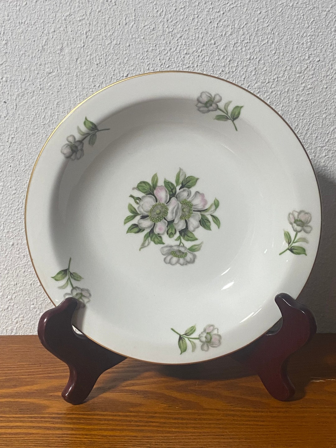Puritan China Janet Soup Bowls - Set of 12 Floral Porcelain With Gold ...