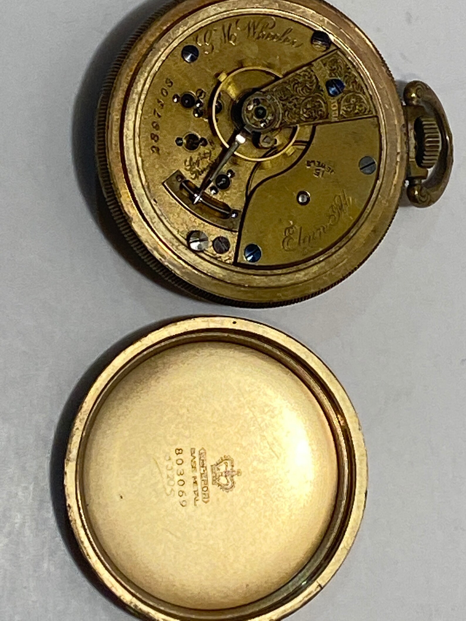 Vintage Elgin National Watch Co Pocket Watch Gold Colored 15 - Etsy