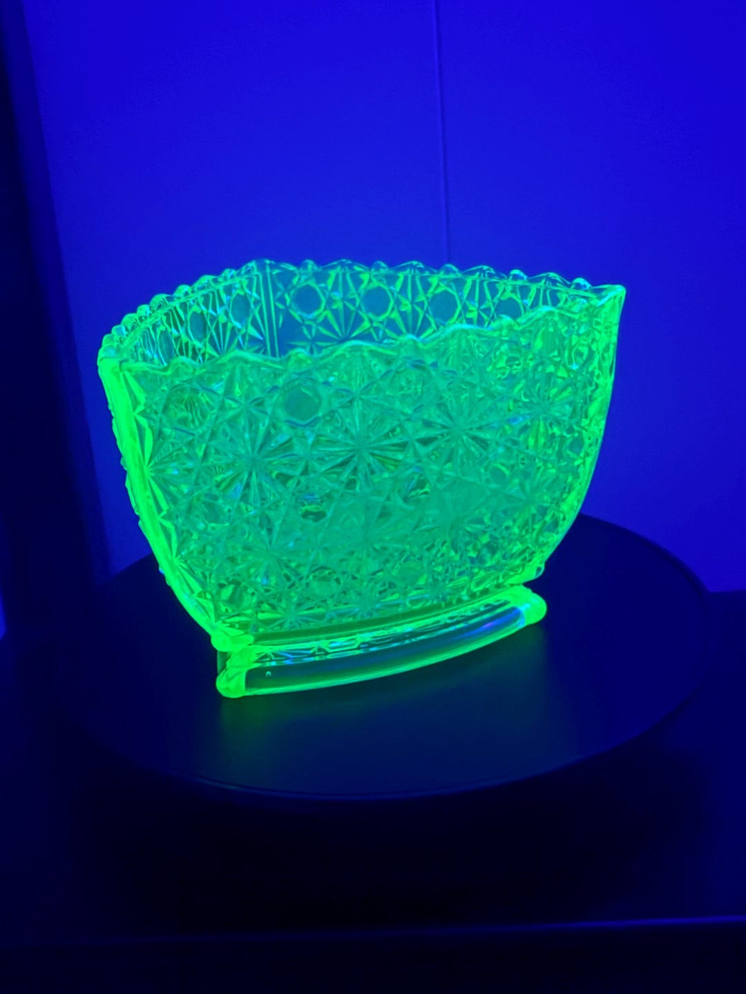 Rare Gillinder Uranium Glass Bowl, Daisy Button Pattern, 1885 - Etsy