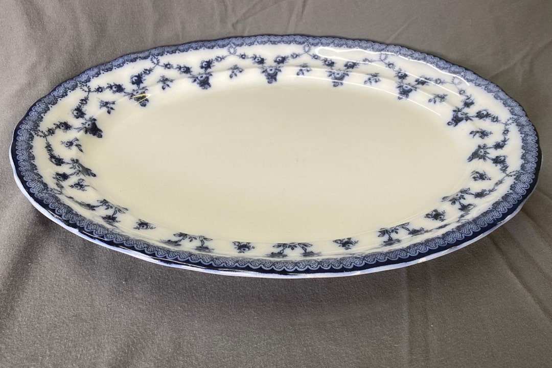 Vintage Furnivals England La Belle Flow Blue Serving Platter (15-1/2 X ...