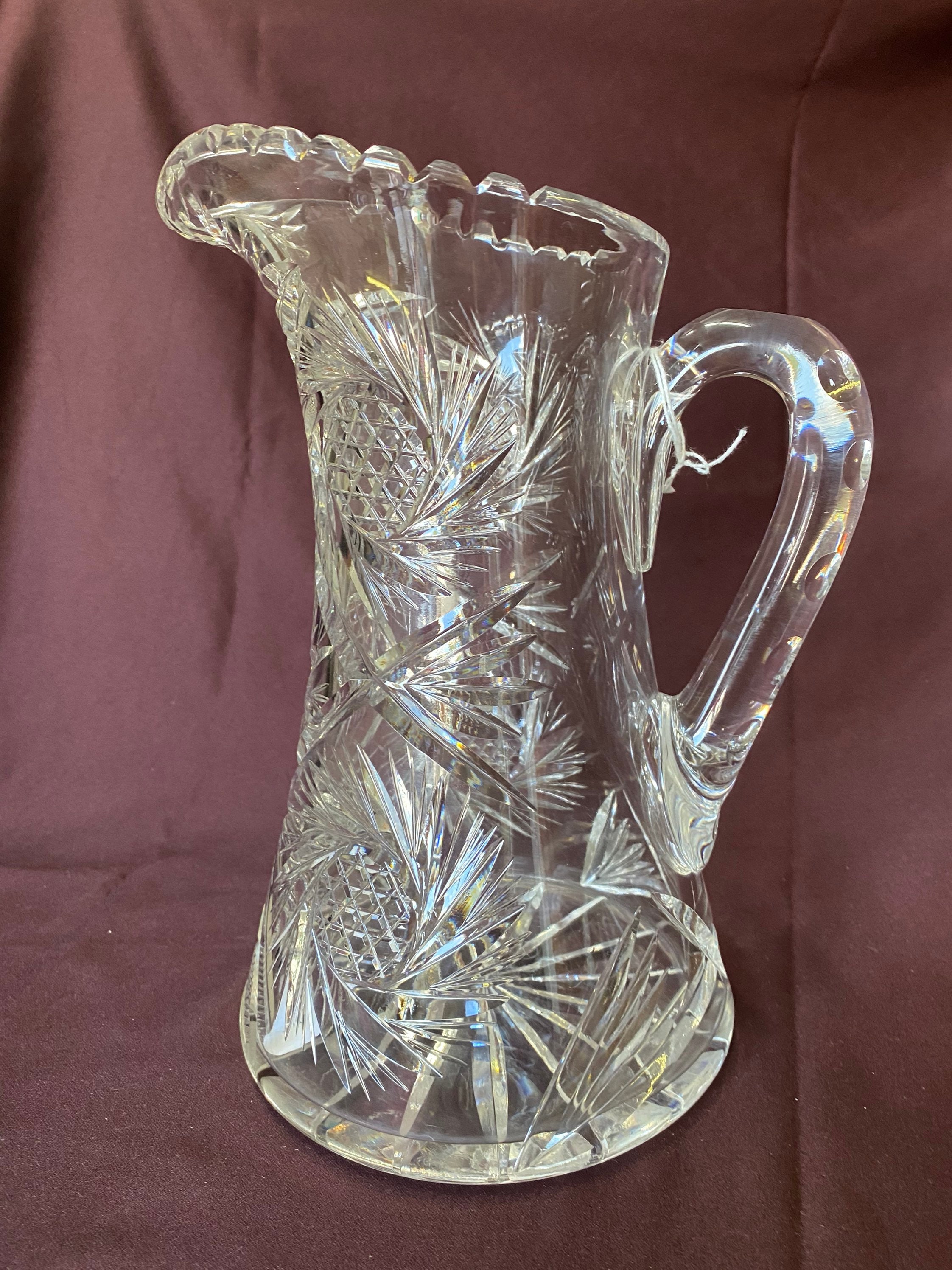 American Brilliant Period Antique Cut Crystal Pitcher 6-1/2 | Etsy