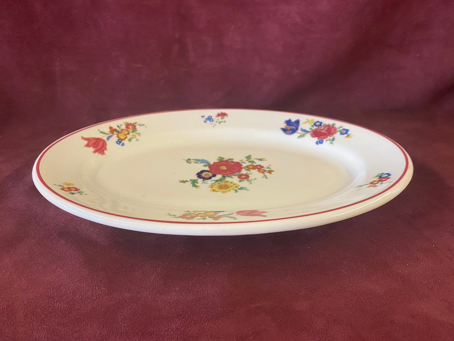 Vintage Shenango China, Floral Pattern Platter, Dish, Oval Shaped, 7-1/ ...