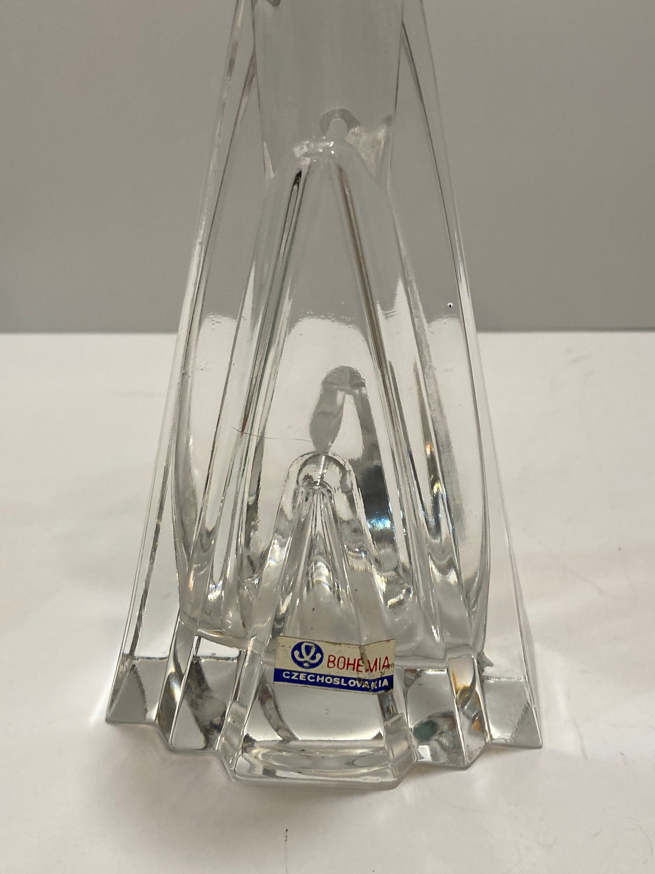 Vintage Bohemia Czechoslovakia Crystal Glass Vase Unique | Etsy