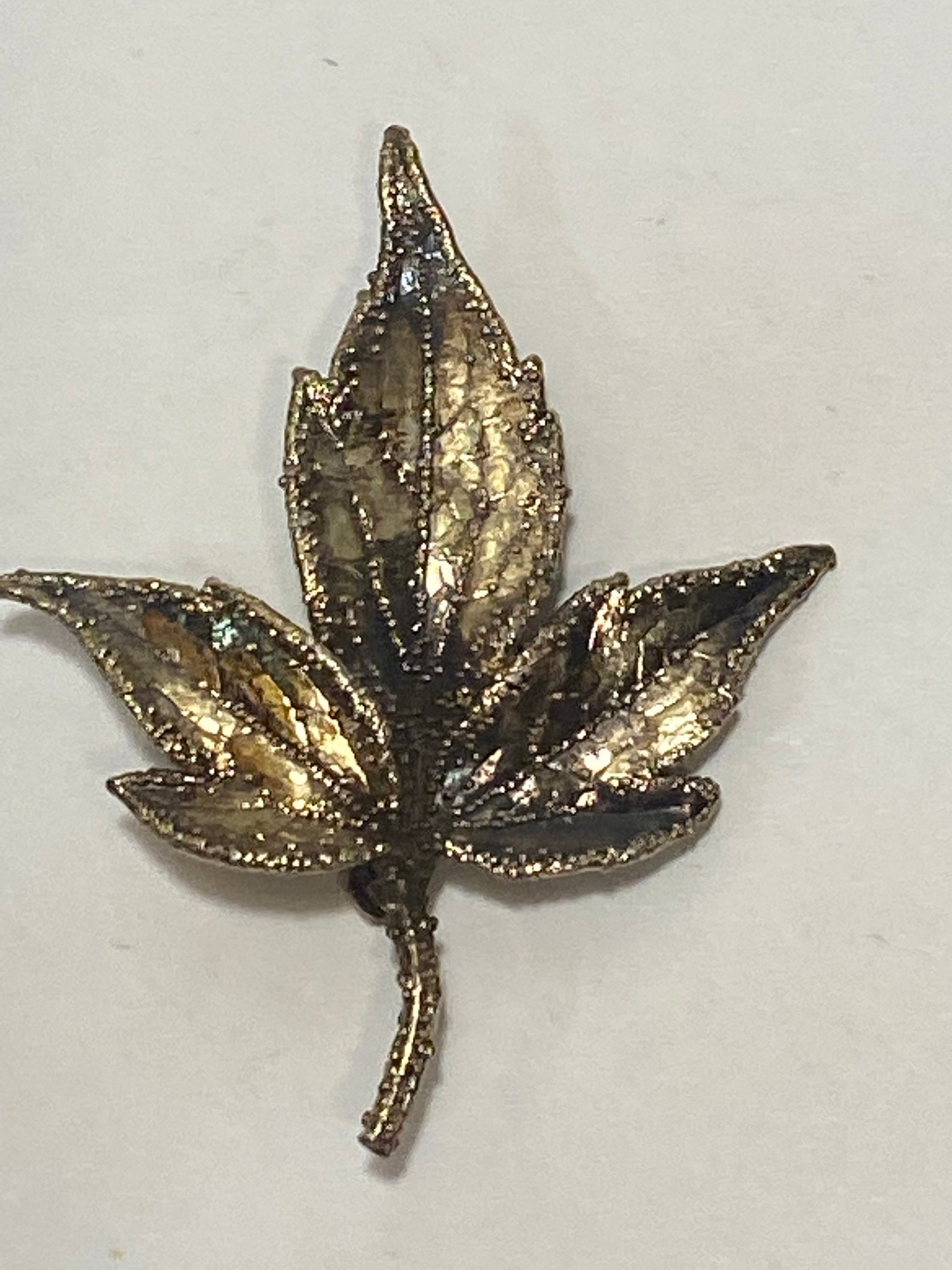 Vintage Sterling Silver Leaf Pin or Brooch Signed Flora | Etsy