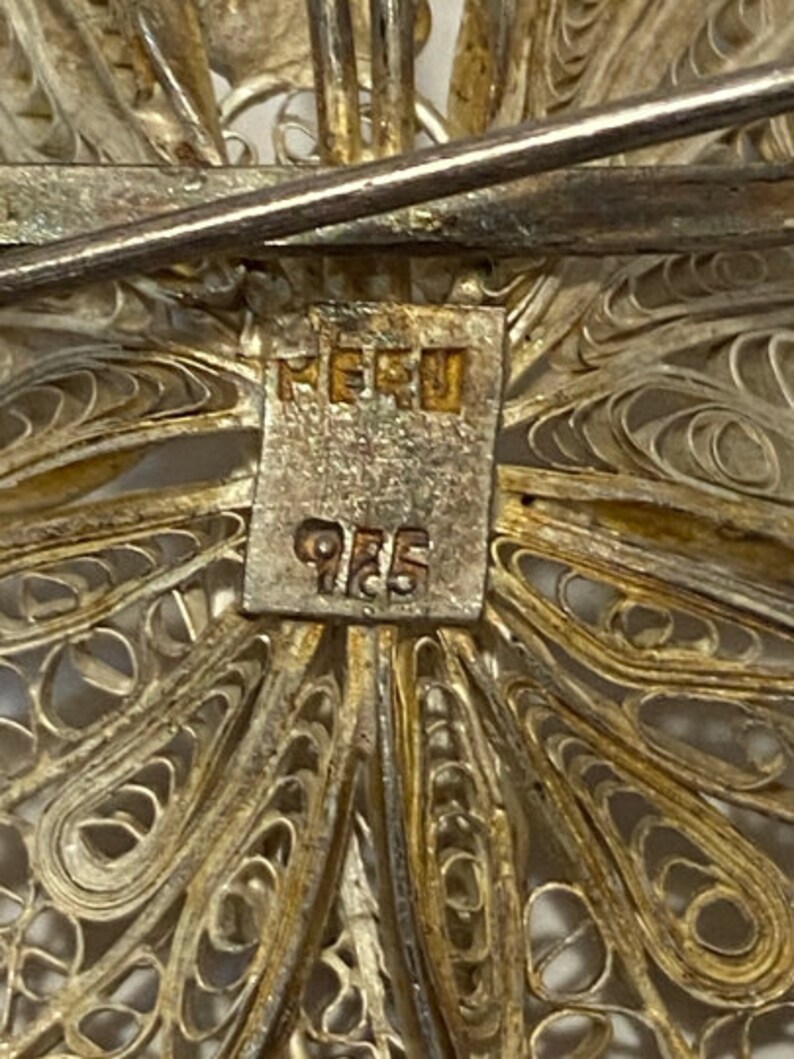 Vintage Sterling Silver Peru Butterfly Filigree Brooch or Pin - Etsy