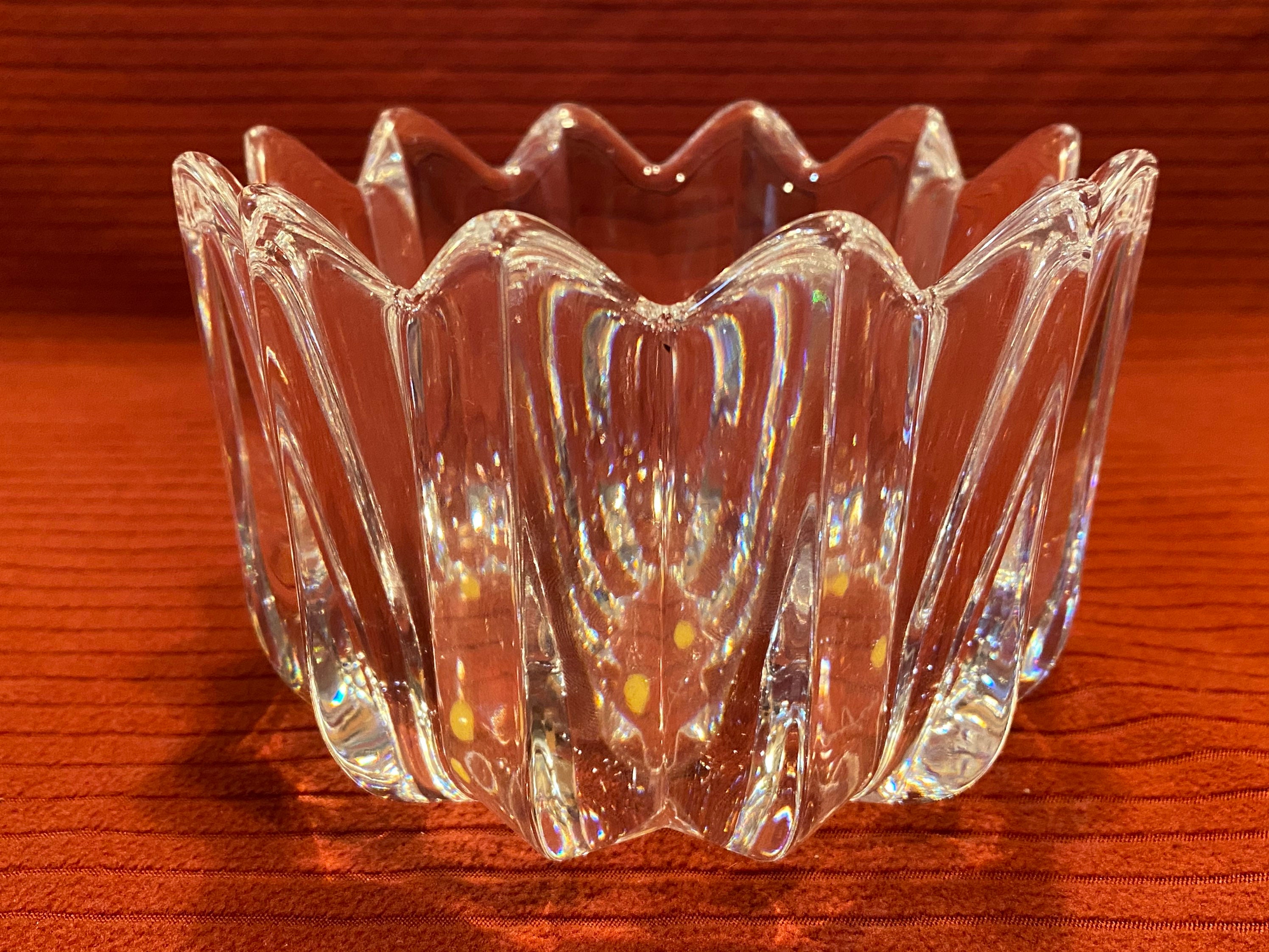 Vintage Orrefors Crystal Small Fleur Glass Bowl Jan | Etsy