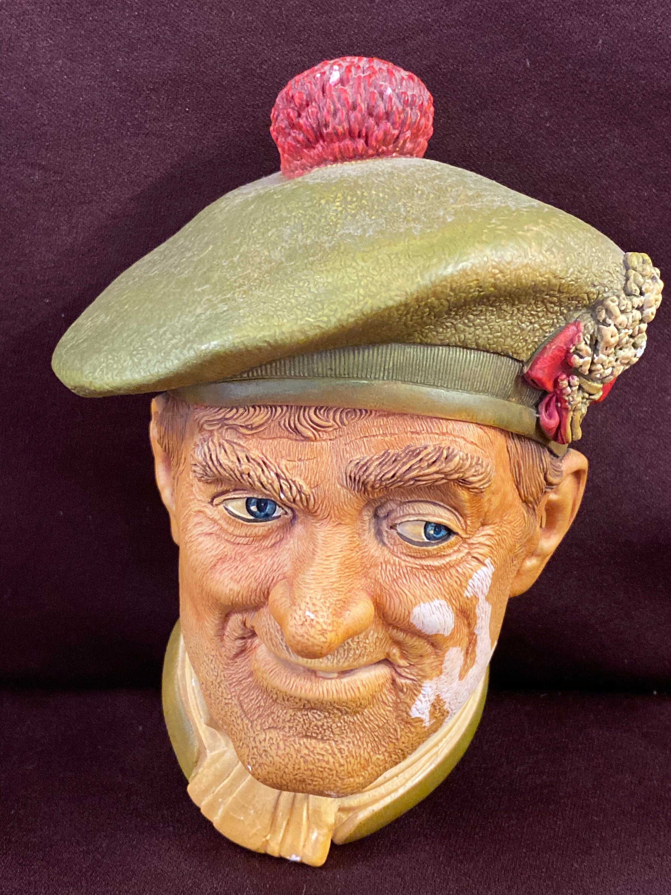 Vintage Bosson Chalkware Wall Head Hanging jock - Etsy