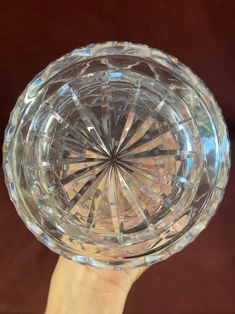 Vintage Very Heavy Pressed Glass Pattern Diamond Cut Crystal | Etsy