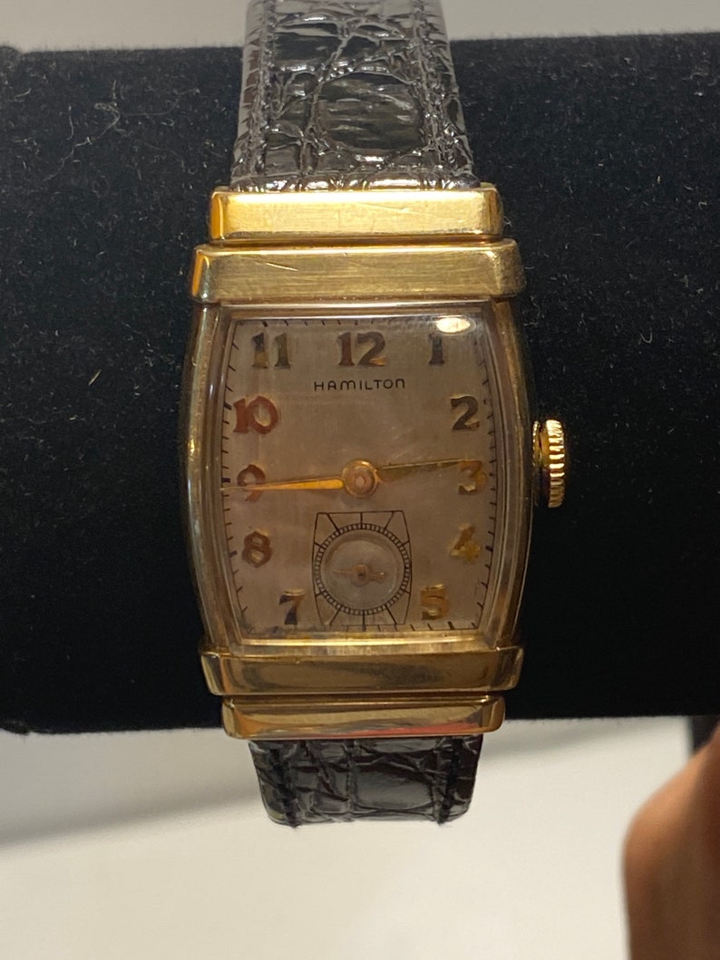 Vintage Hamilton Wrist Watch: 10K Gold Filled, Leather Band - Etsy