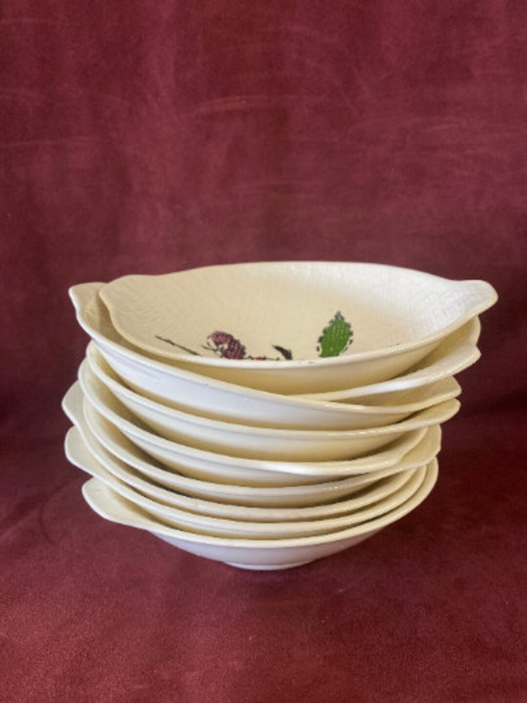 Vintage Rare Blue Ridge Southern Potteries Quilted Apple Pattern, Set ...