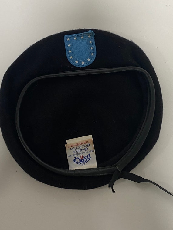Vintage US Made Black Army Garrison Collection Wool H… - Gem