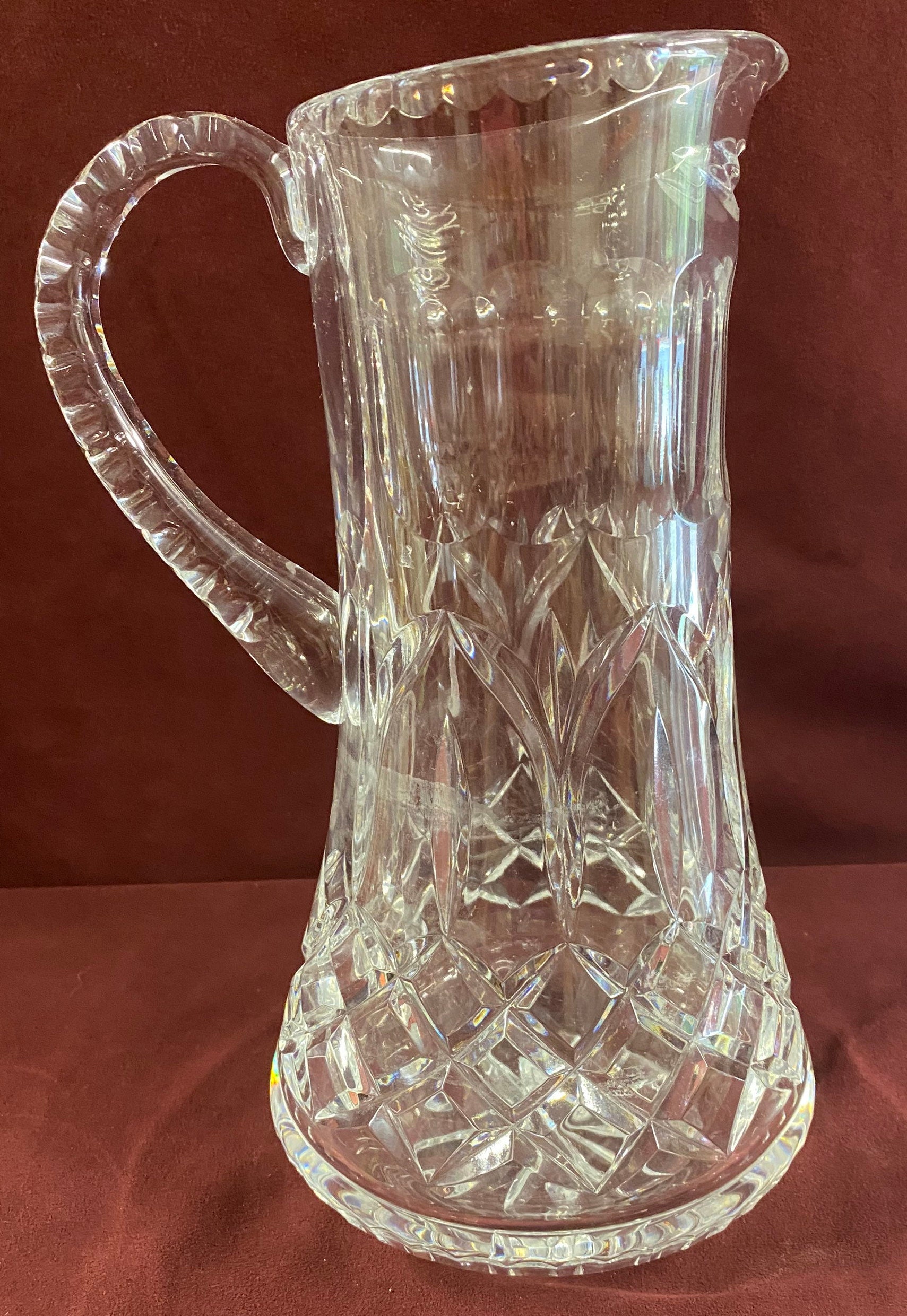 Vintage Very Heavy Pressed Glass Pattern Diamond Cut Crystal | Etsy