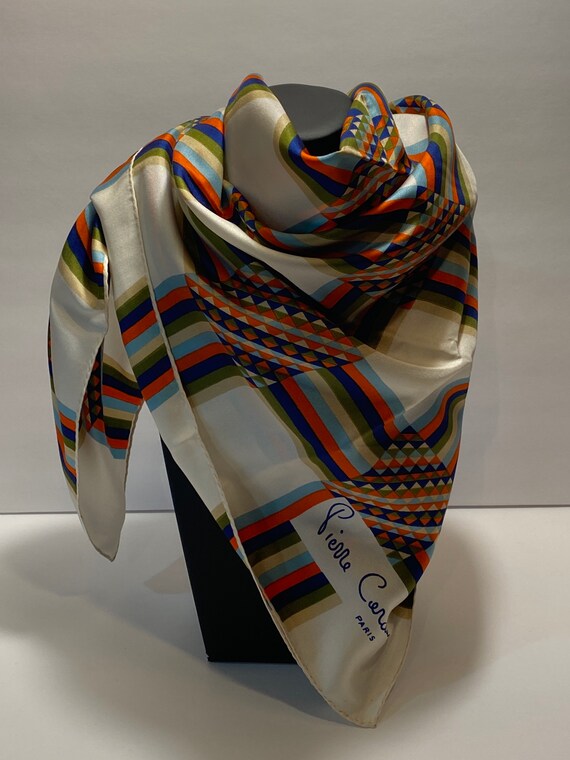 Vintage Pierre Cardin Silk Scarf Beautiful Square Pattern | Etsy